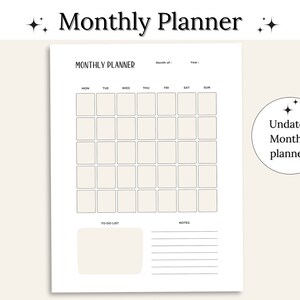 Neutral Minimalist Daily, Weekly & Monthly Planner Set + Weekly Meal ...