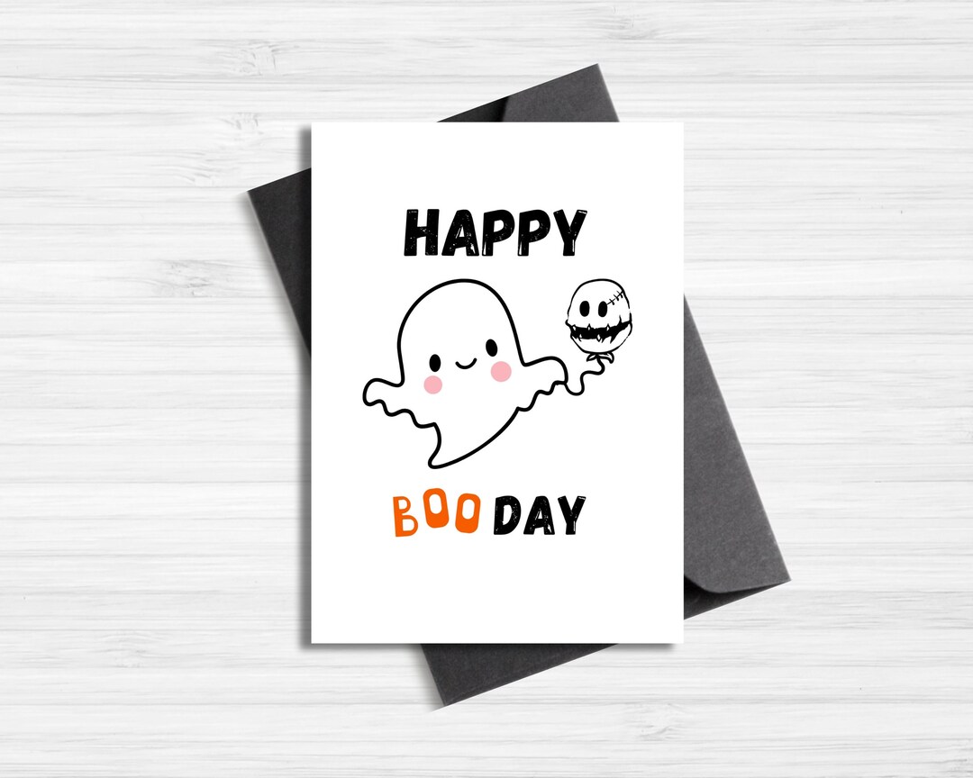 Happy Boo-day Greeting Printable Card - Etsy