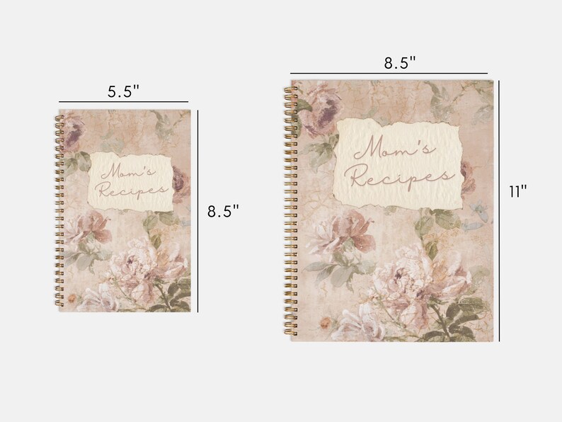 Mom's Recipebook, Custom Floral Recipe Book, Gift for Cook, Chef, Baker ...