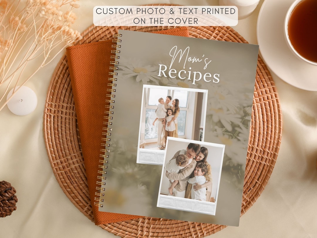 Custom Recipe Book W/ Photos, Personalized Gift for Cook, Chef, Baker, Mom, Blank Cookbook ...