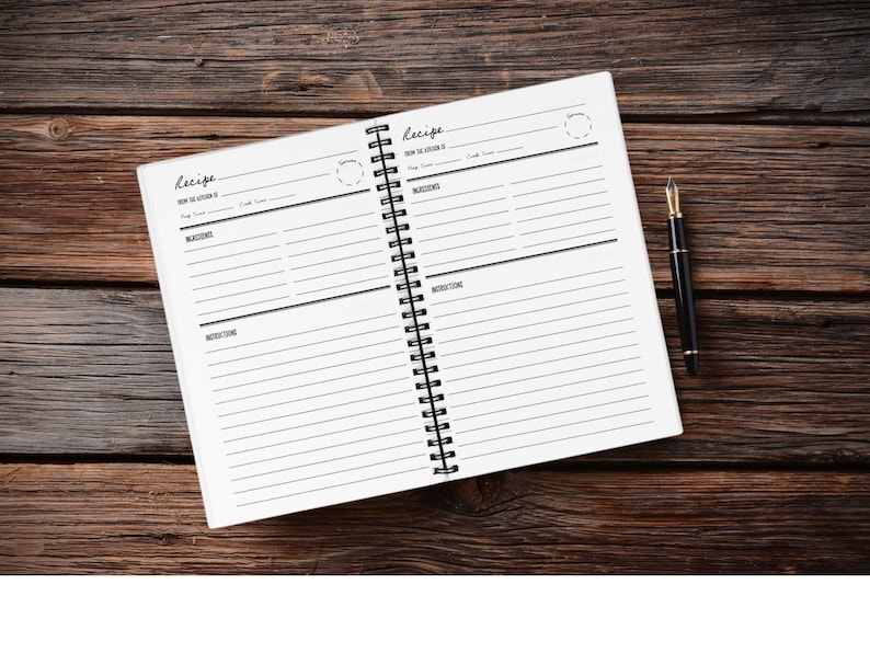 Custom Recipe Book, Farmhouse Cooking Journal, Stripes & Heart ...