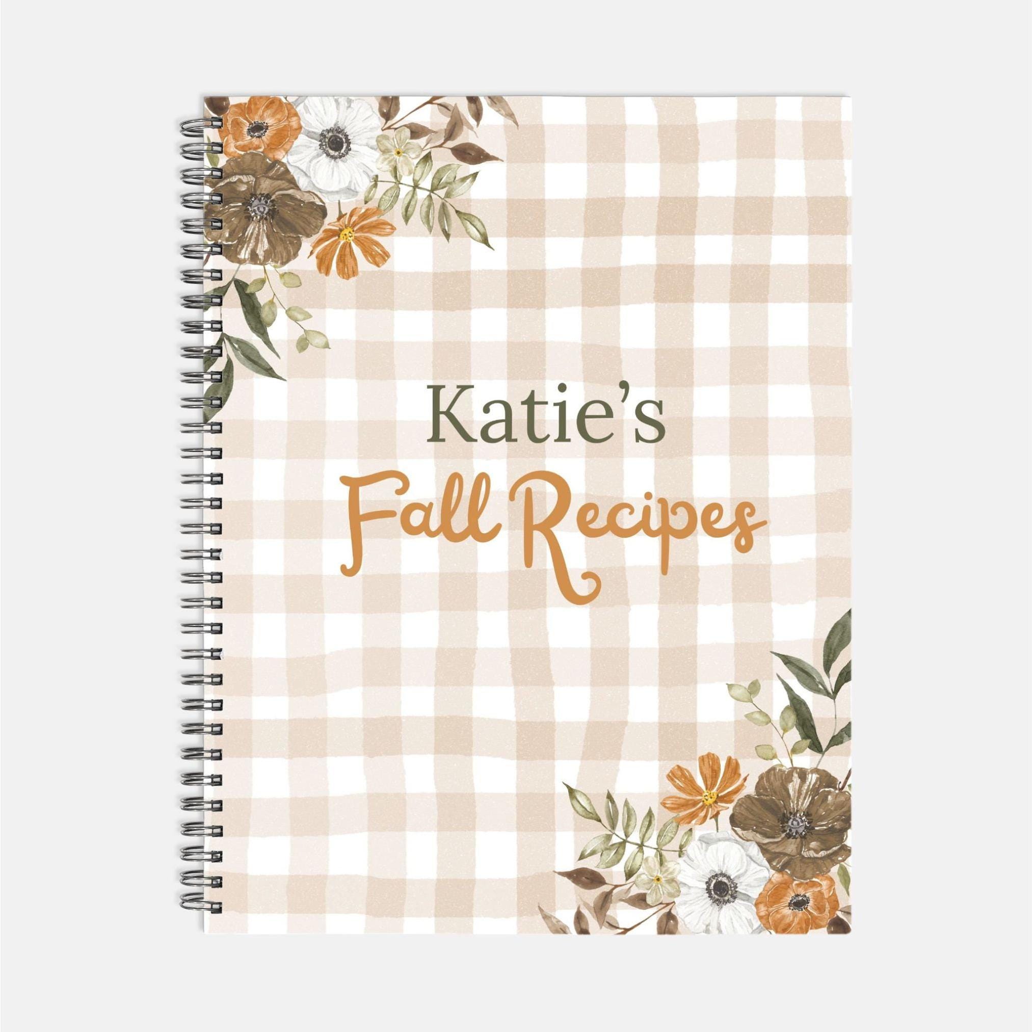 Custom Fall Recipe Book, Personalized Gift for Cook, Chef, Baker, Mom ...