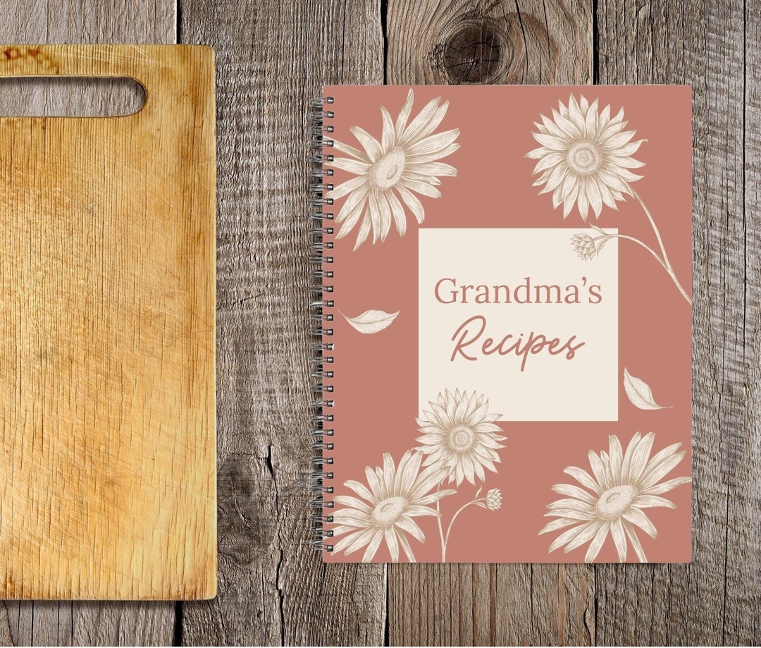 Custom Floral Recipe Book, Personalized Gift for Mom, Cook, Chef, Baker ...