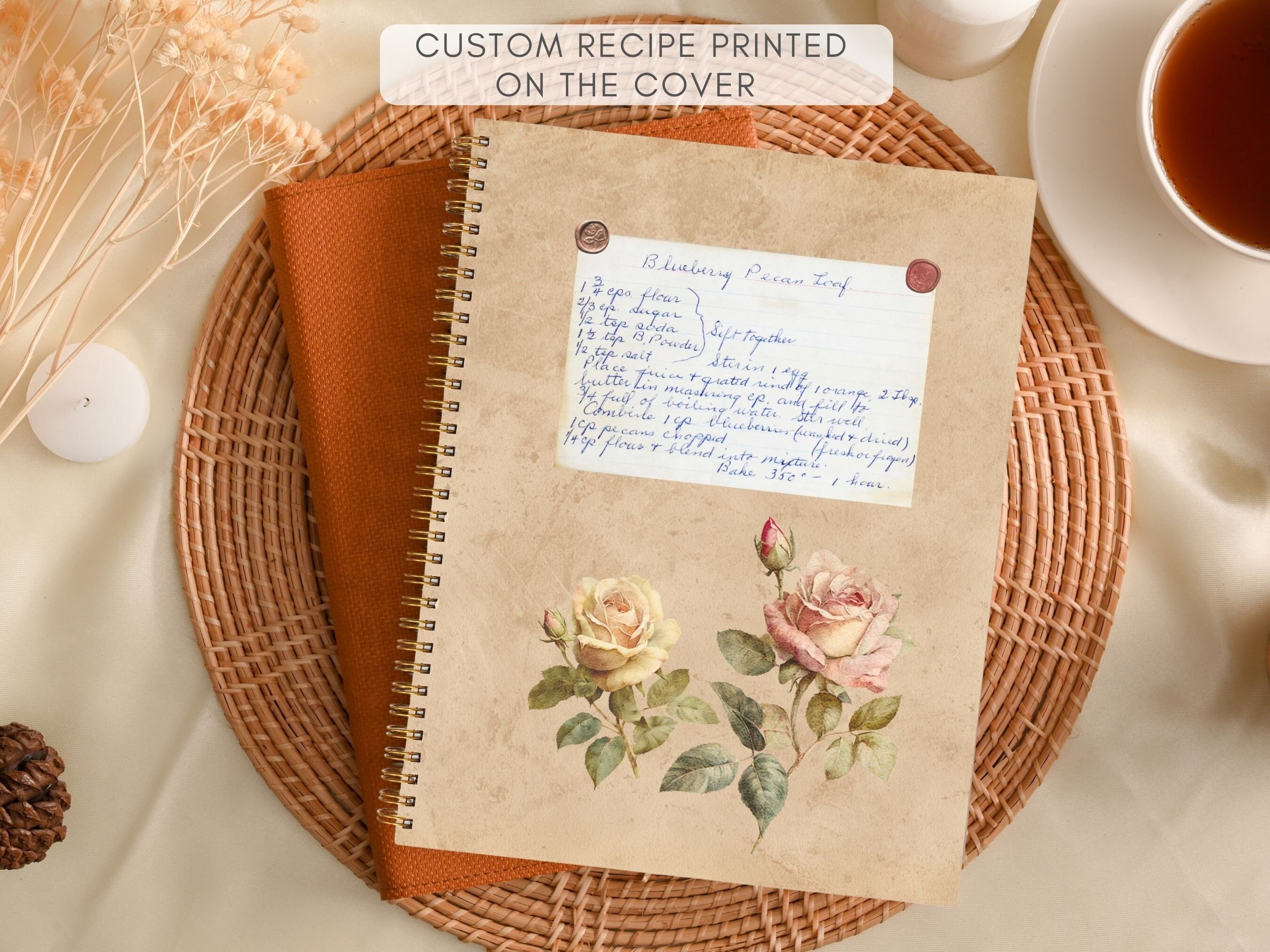 Custom Handwritten Recipe Book, Personalized Gift for Cook, Chef, Baker, Mom, Blank Cookbook ...