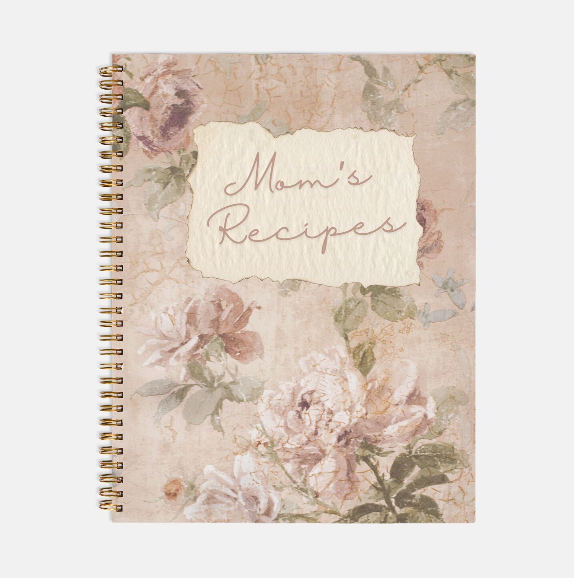 Mom's Recipebook, Custom Floral Recipe Book, Gift for Cook, Chef, Baker ...