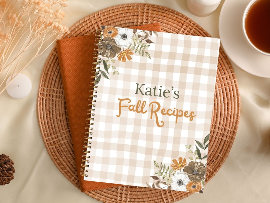 Custom Fall Recipe Book, Personalized Gift for Cook, Chef, Baker, Mom ...