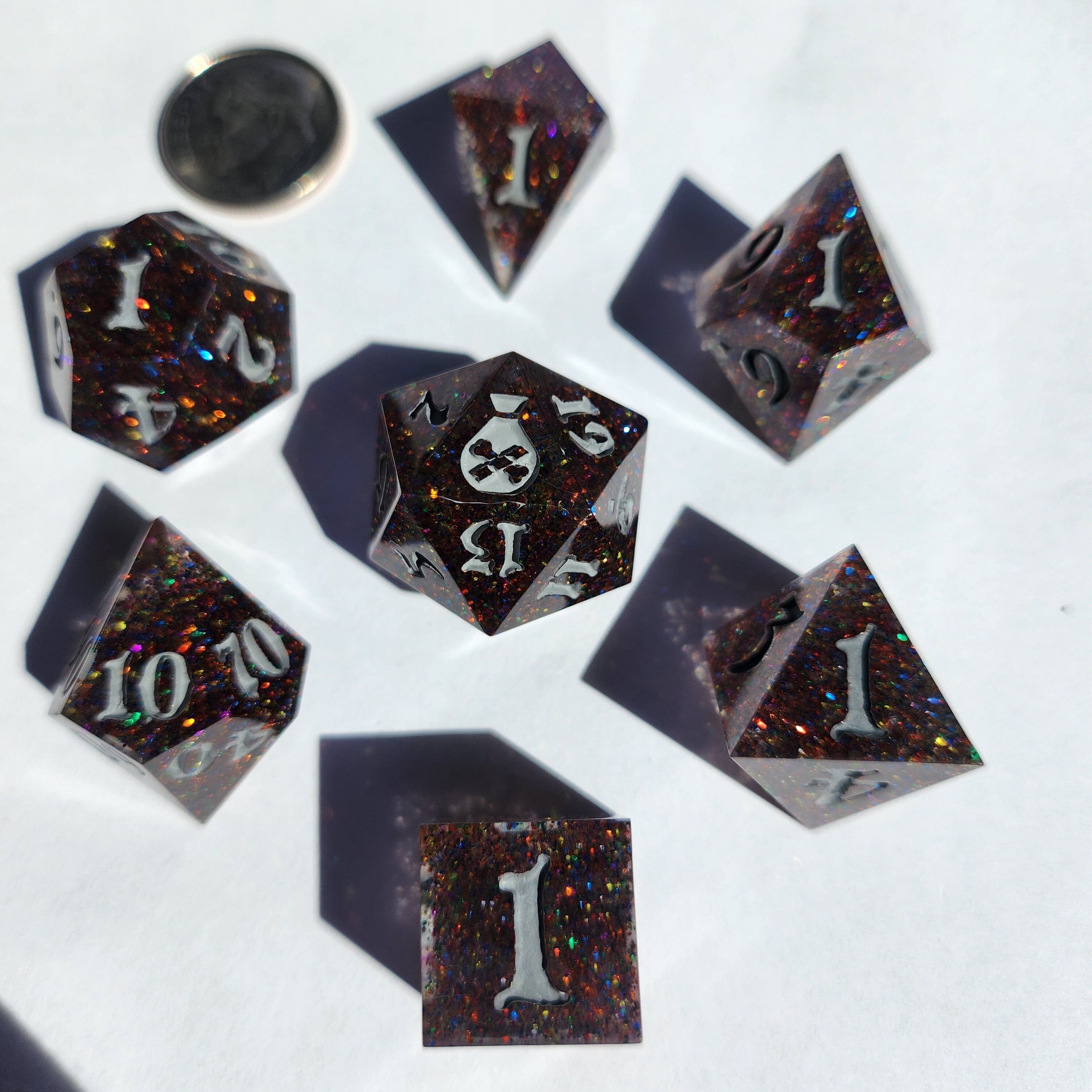 Dark Spectrum 7 Piece Dice Set Etsy