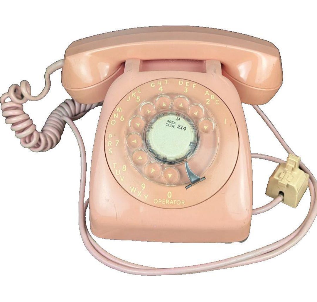 Vintage Automatic Electric Monophone Rotary Phone Pink 1950s N 82218 D ...