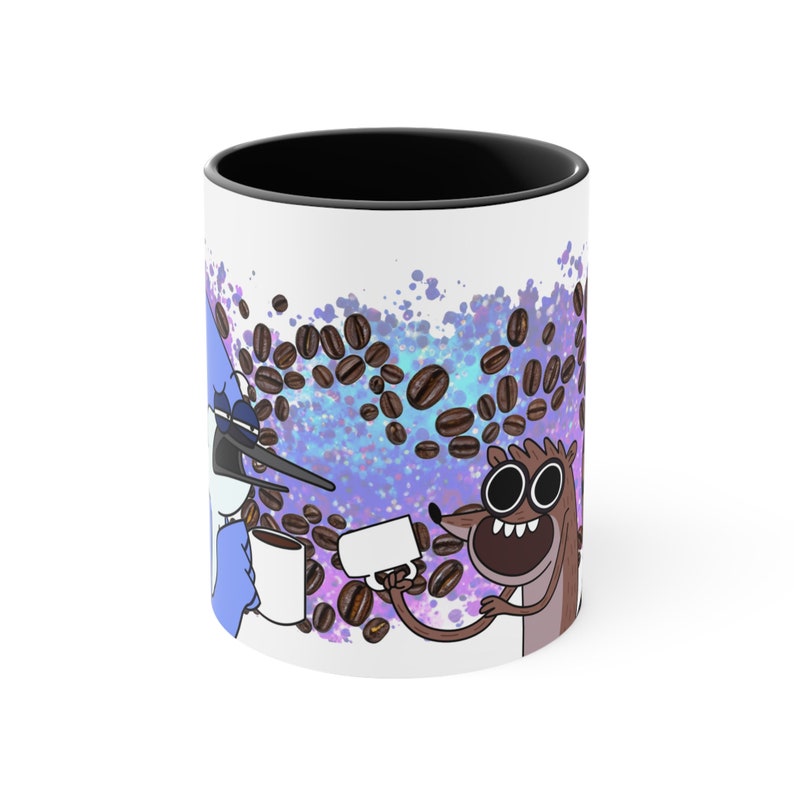 Regular Show Mordecai and Rigby Coffee Space Cartoon Accent Coffee Mug ...