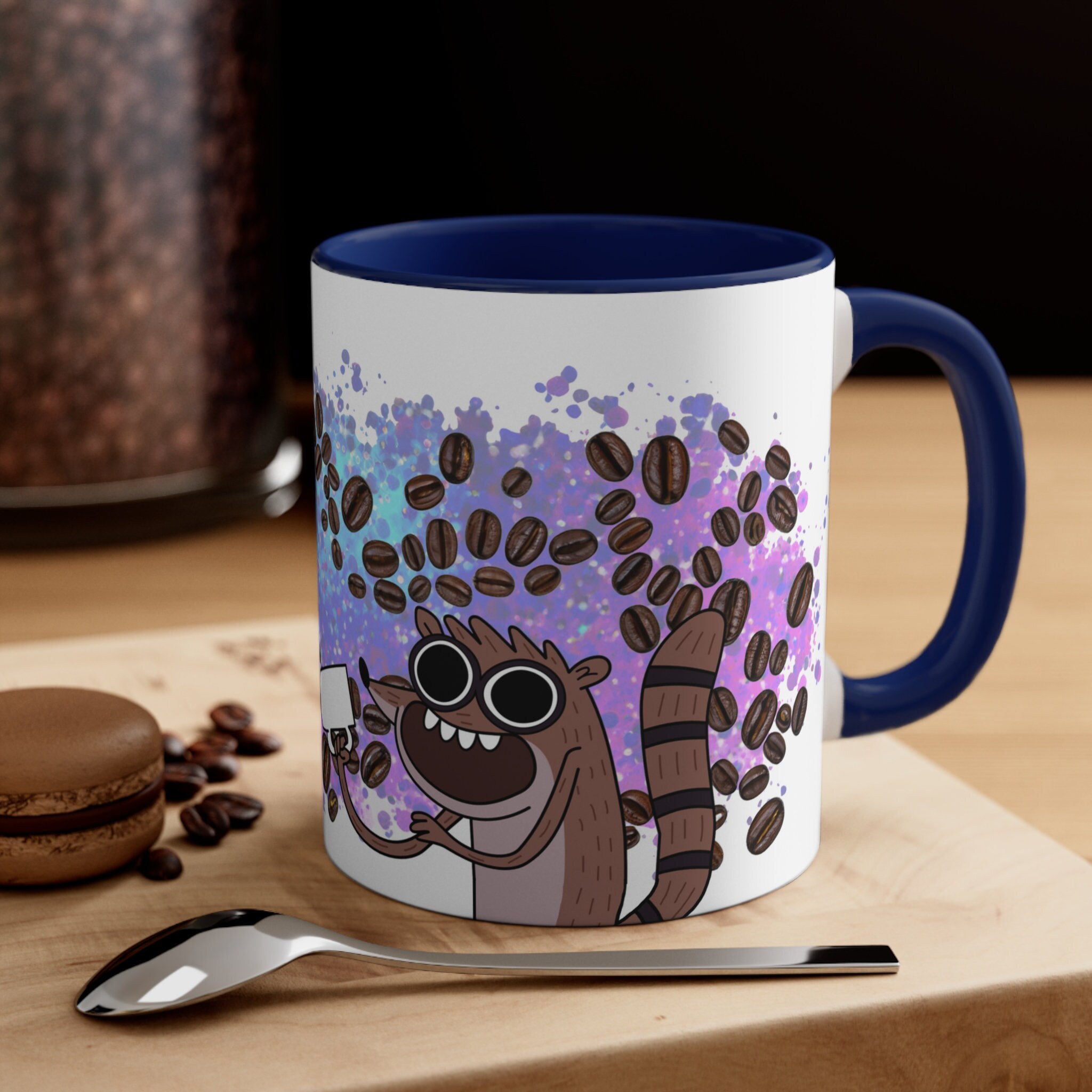 Regular Show Mordecai and Rigby Coffee Space Cartoon Accent Coffee Mug ...