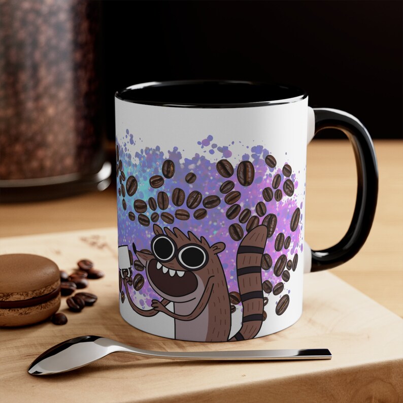 Regular Show Mordecai and Rigby Coffee Space Cartoon Accent Coffee Mug ...