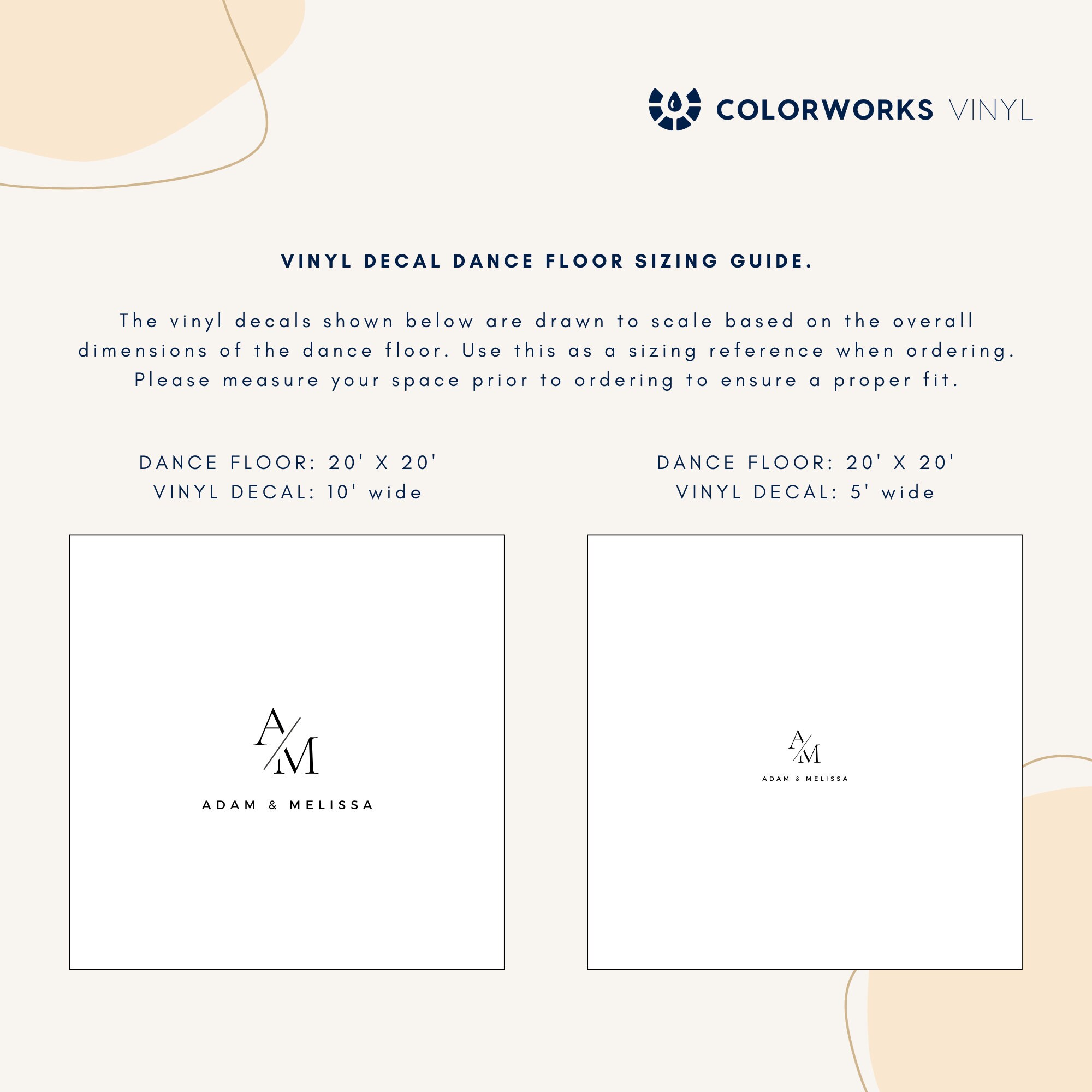 Personalized Wedding Vinyl Decals | Dance Floor Decal | Vinyl Floor ...