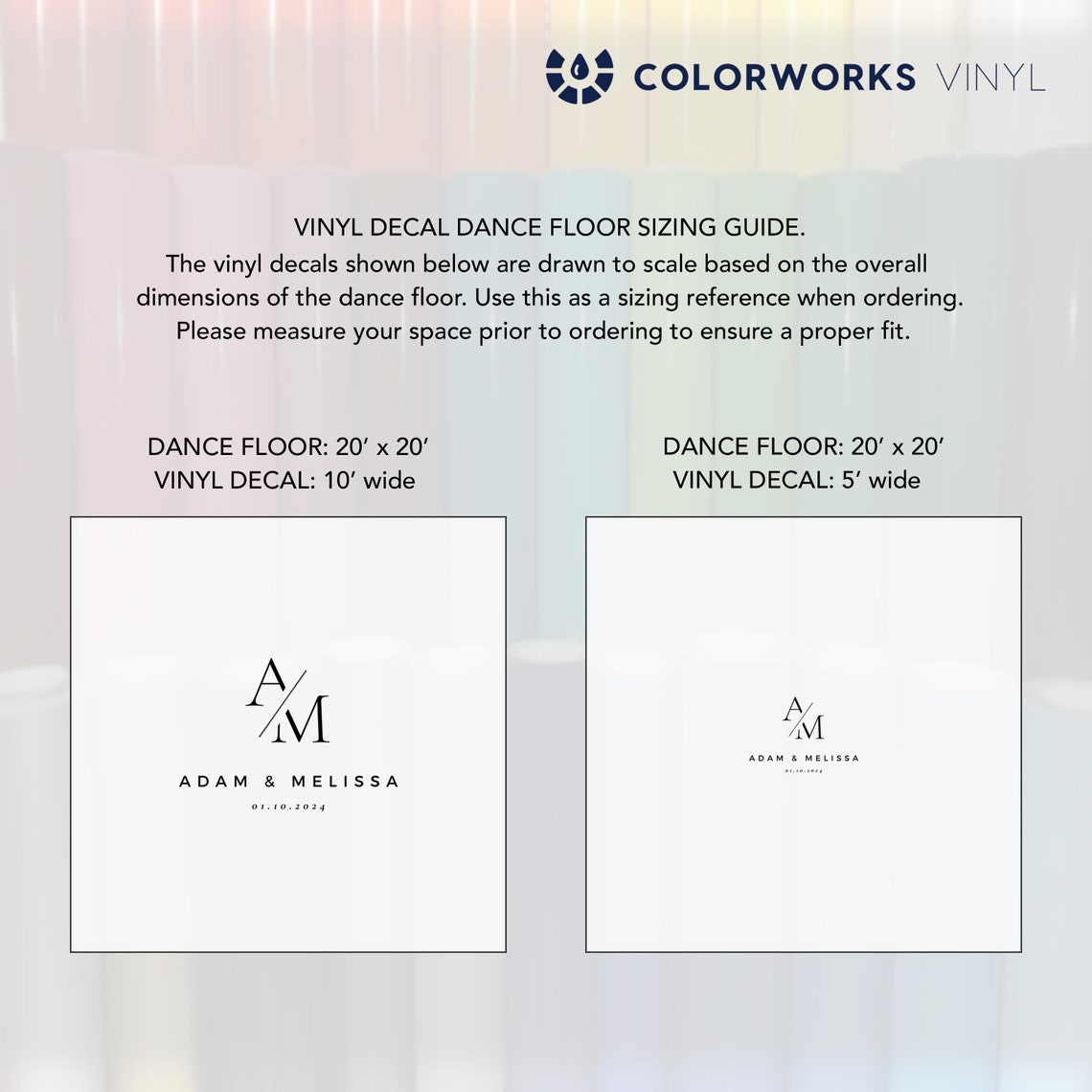 Personalized Wedding Vinyl Decals Dance Floor Decal Vinyl Floor Decals ...