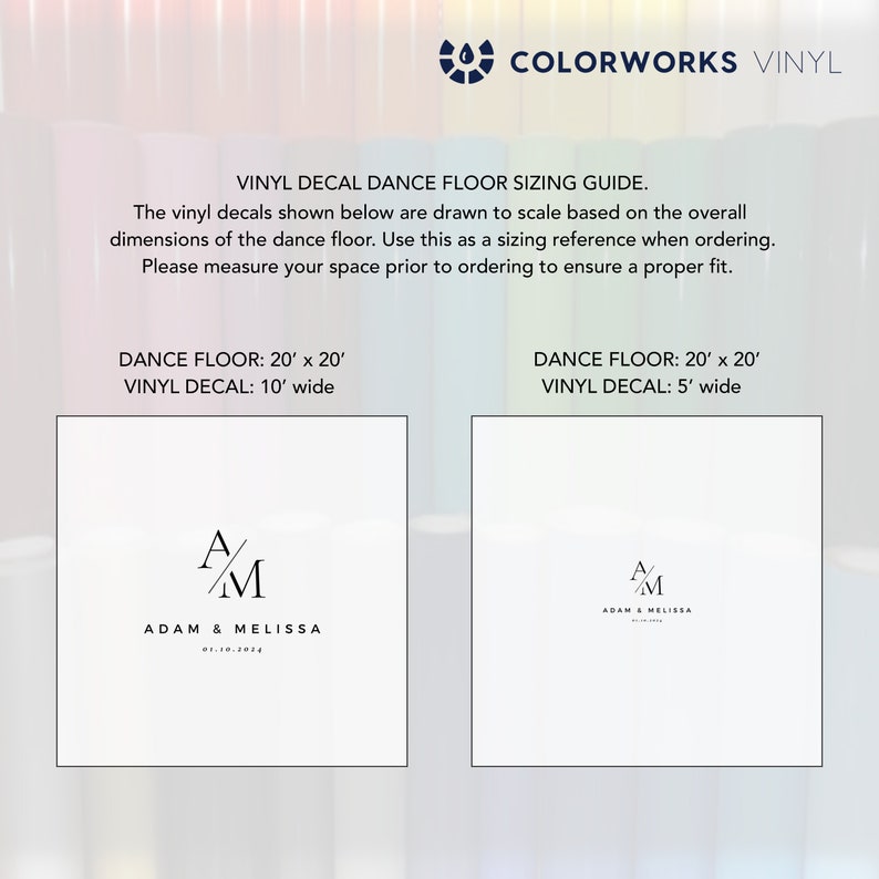 Personalized Wedding Vinyl Decals | Dance Floor Decal | Vinyl Floor ...