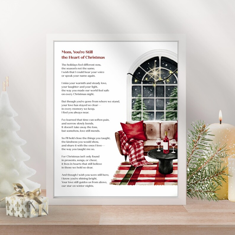 Christmas Memorial Poem Print for Mom – Sympathy Gift (digital Download ...