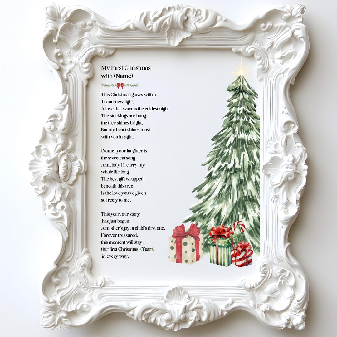 Personalized Christmas Poem Print: Baby's First Christmas (digital ...