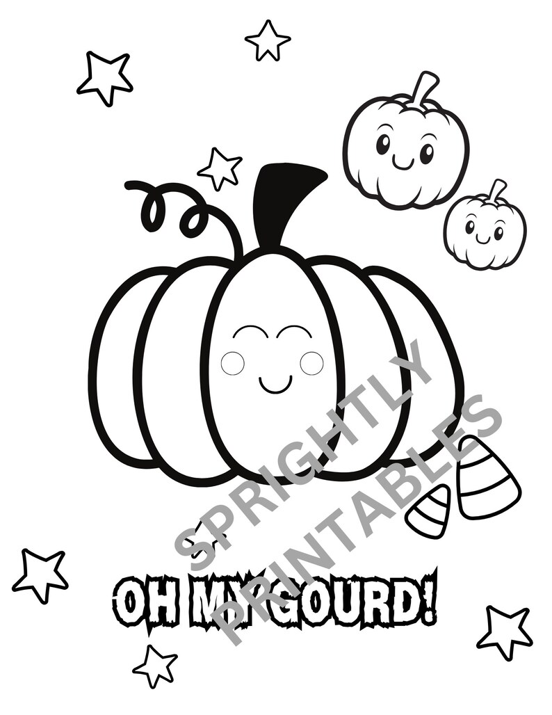 Printable Halloween Coloring Page Bundle - Etsy