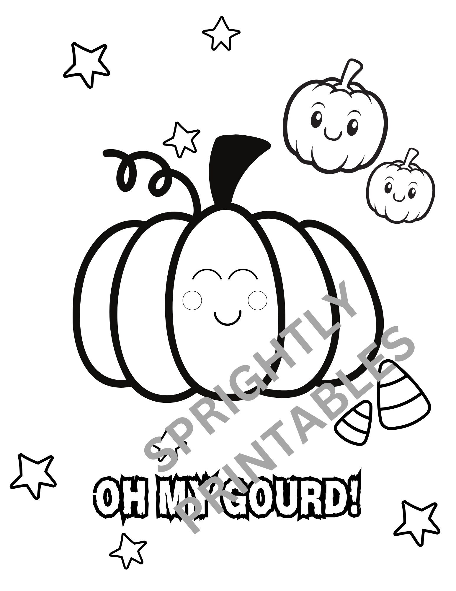 Printable Halloween Coloring Page Bundle - Etsy
