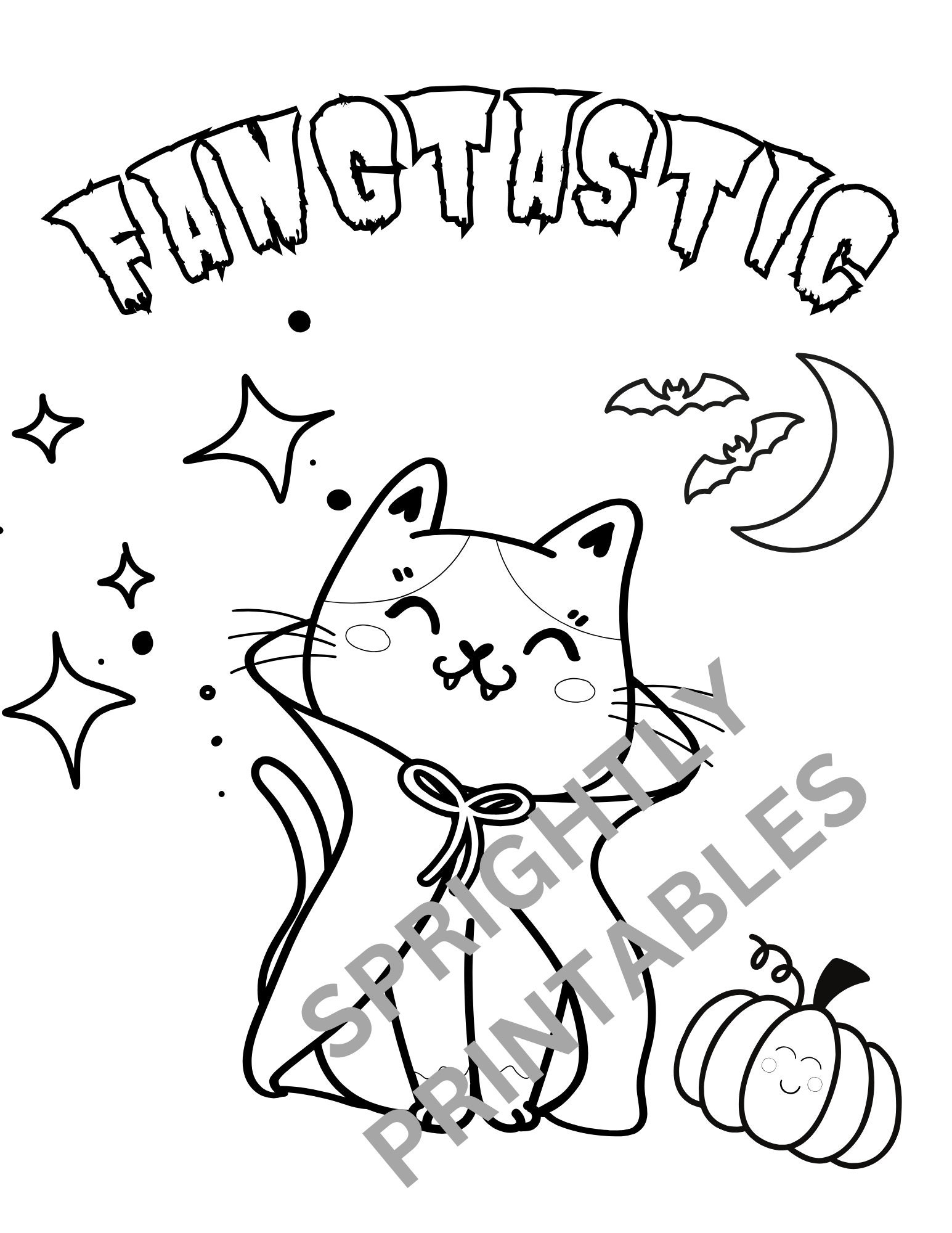 Printable Halloween Coloring Page Bundle - Etsy