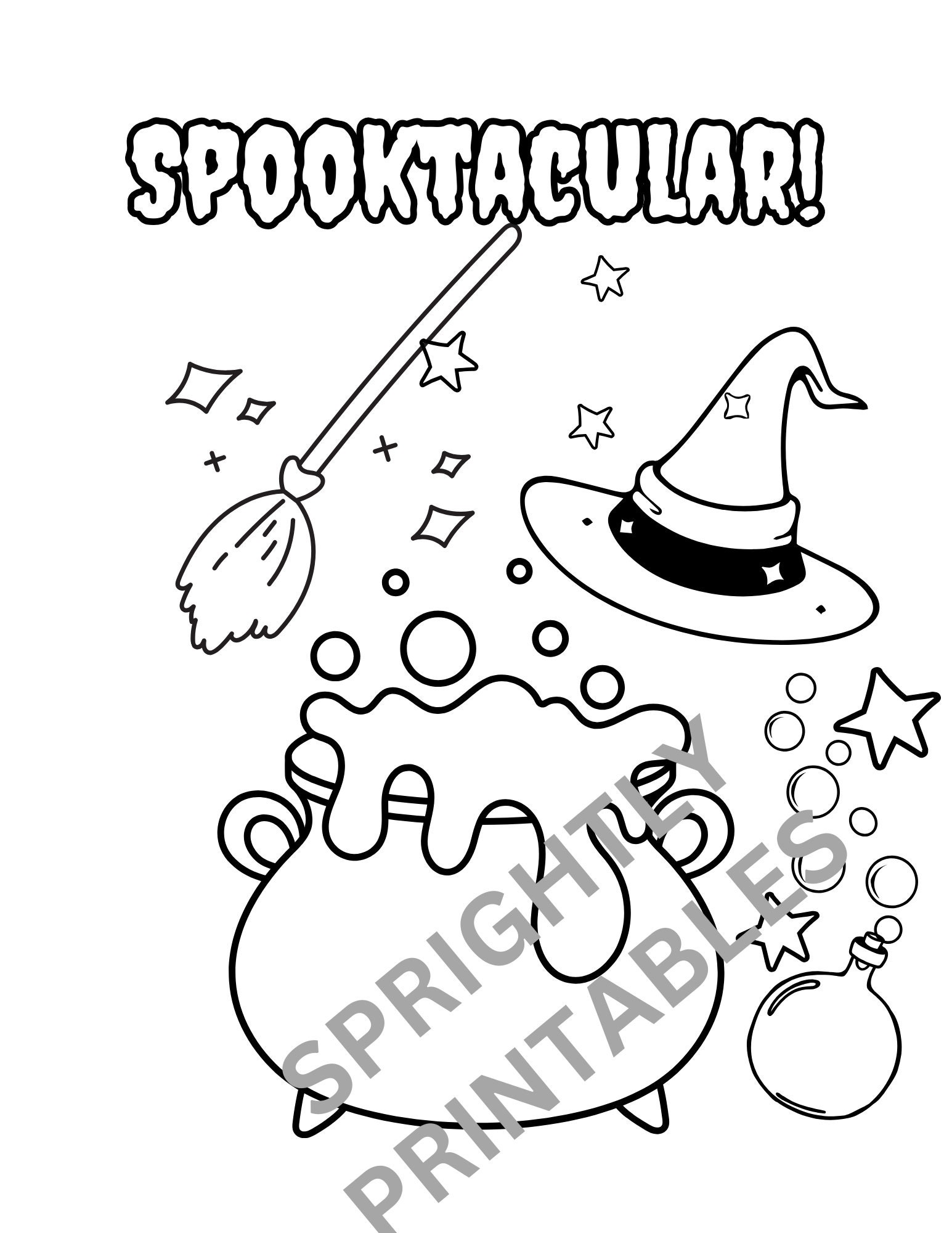 Printable Halloween Coloring Page Bundle - Etsy
