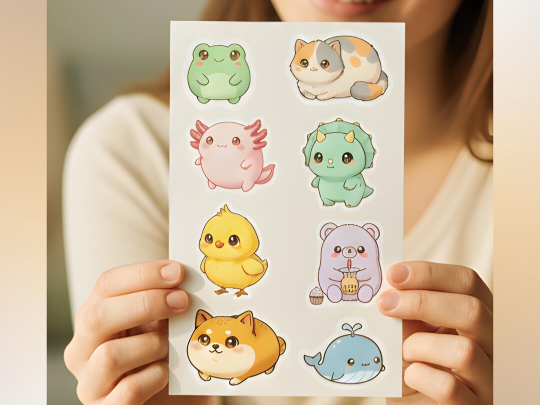 Kawaii Animal Vinyl Sticker Sheet, 4x6 Decals - Etsy