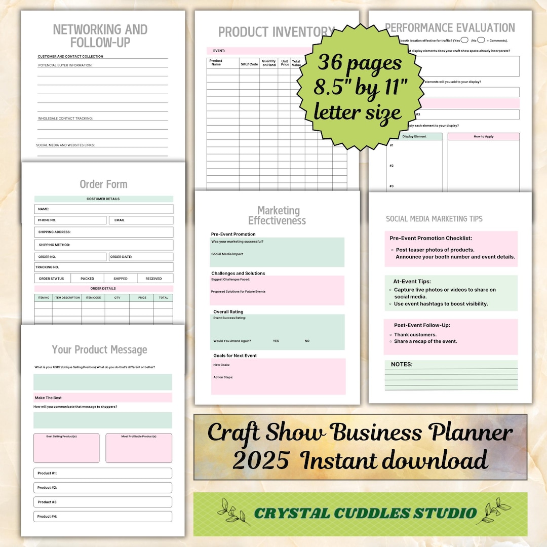 2025 Craft Show Business Planner: Market Vendor Organizer (PDF) - Etsy