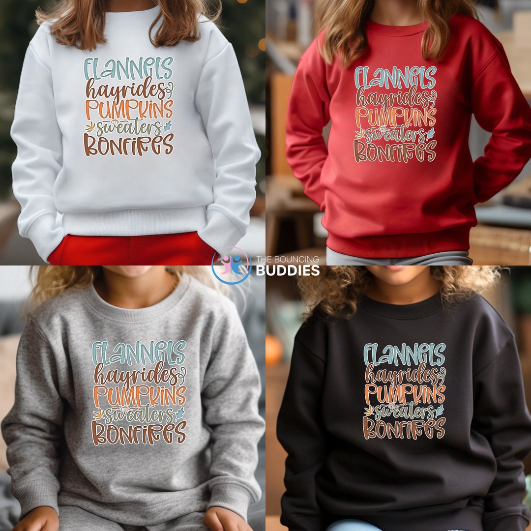 Flannels Pumpkins Hayrides S'mores and Bonfires Sweatshirt, Fall Shirt ...