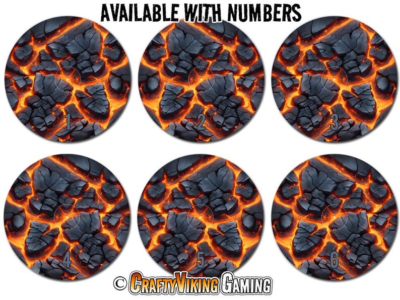 Objective Markers for Warhammer 40K - 7.57" LAVA ROCK - Neoprene Non ...