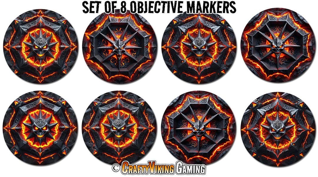 Objective Markers (set of 8) for Age of Sigmar 4th Edition Aos - 7.57 ...