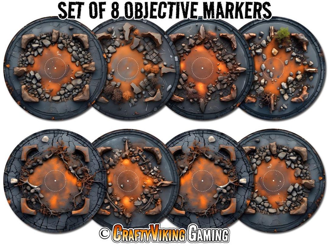 Objective Markers (set of 8) for Age of Sigmar 4th Edition Aos - 7.57 ...