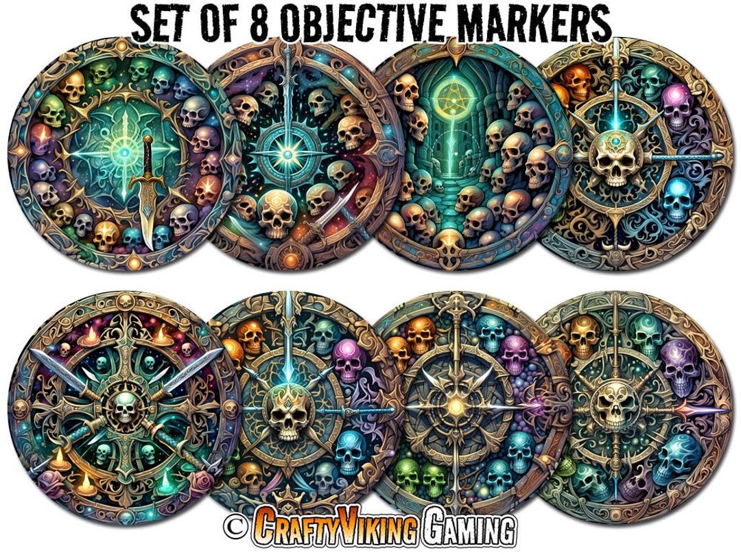 Objective Markers (set of 8) for Age of Sigmar 4th Edition Aos - 7.57 ...