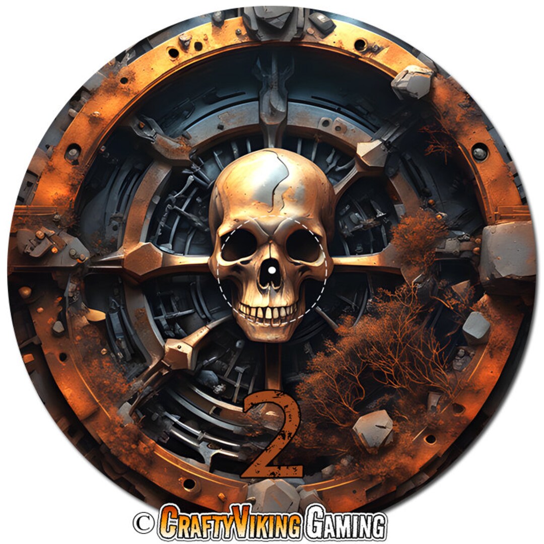 Objective Markers for Warhammer 40K - 7.57" RUST RUINS - Neoprene Non ...