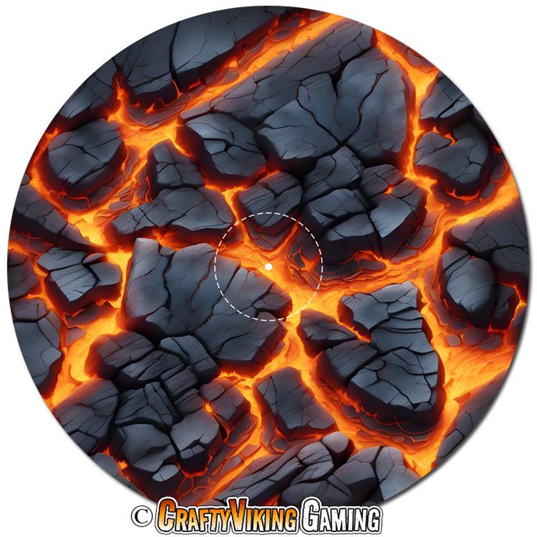 Objective Markers for Warhammer 40K - 7.57" LAVA ROCK - Neoprene Non ...