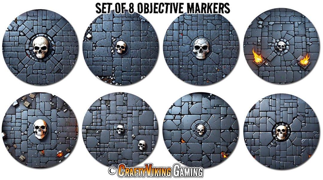 Objective Markers set of 8 for Age of Sigmar 4th Edition Aos 7.57 ...