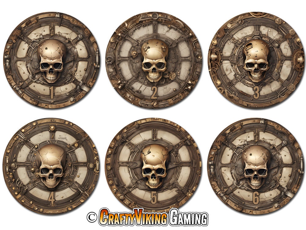 Objective Markers for Warhammer 40K 7.57 STEAMPUNK Neoprene Non-slip ...