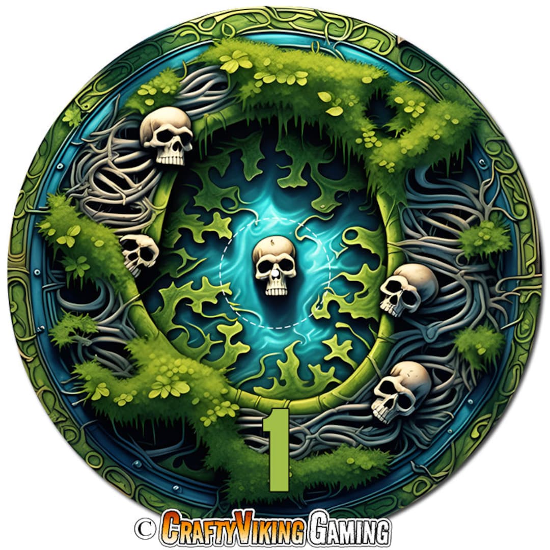 Objective Markers for Warhammer 40K 7.57 SWAMP LAND Neoprene Non-slip ...