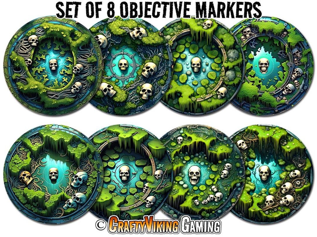 Objective Markers (set of 8) for Age of Sigmar 4th Edition Aos - 7.57 ...