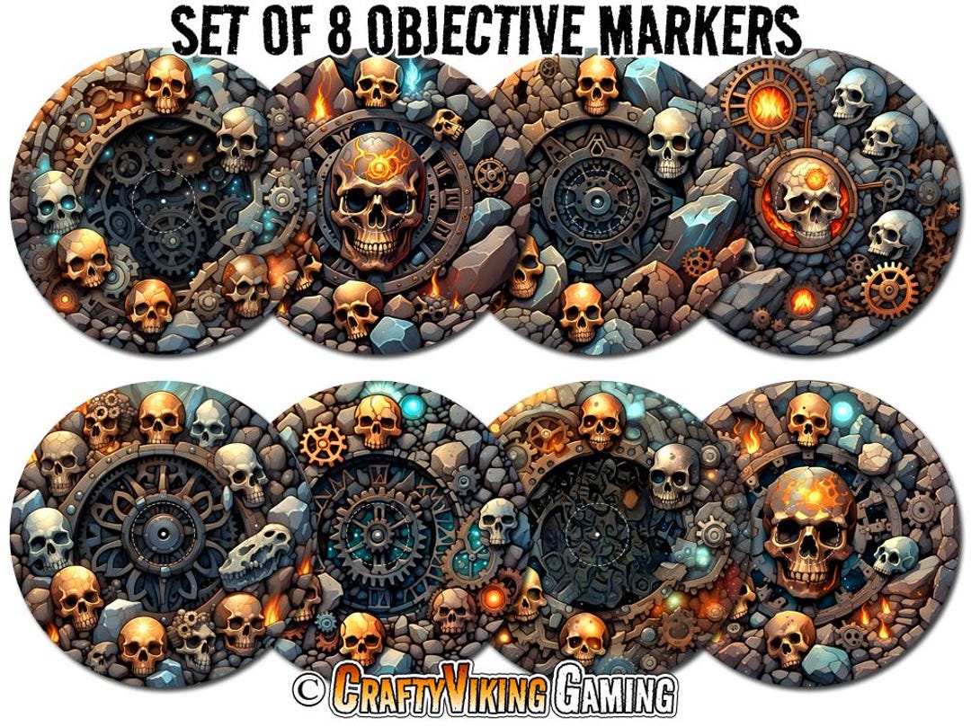 Objective Markers (set of 8) for Age of Sigmar 4th Edition Aos - 7.57 ...