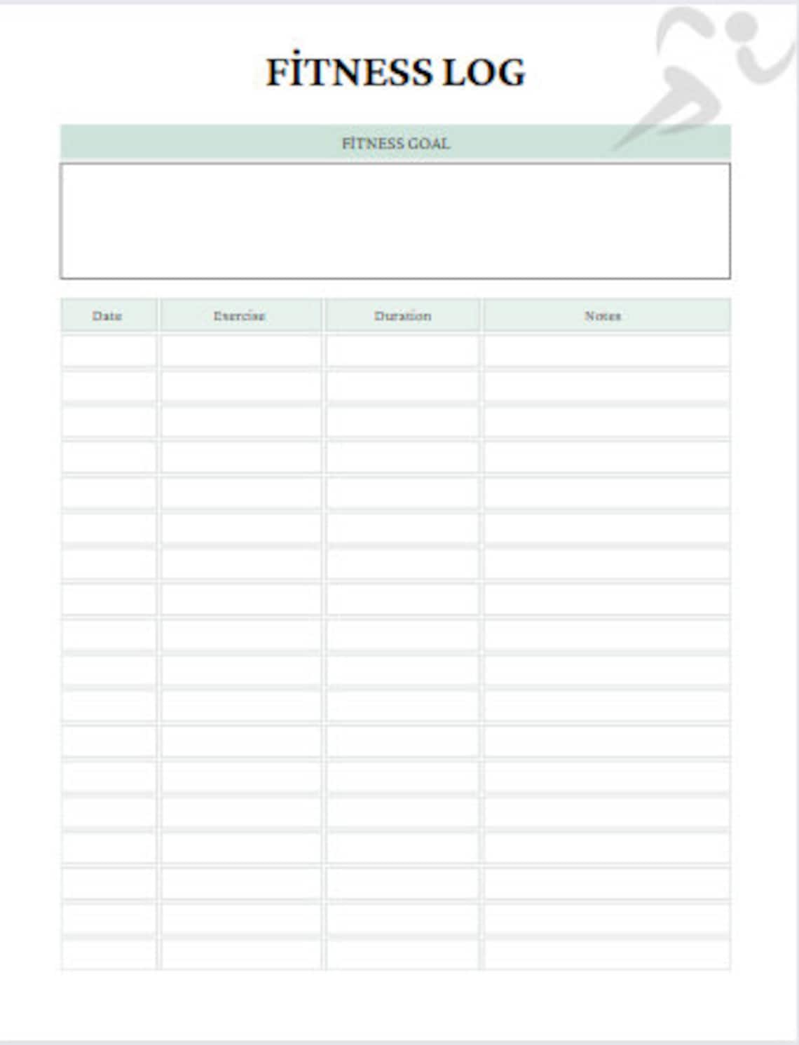 Fitness Journal Log, Health and Wellness Journal, Workout Log - Etsy