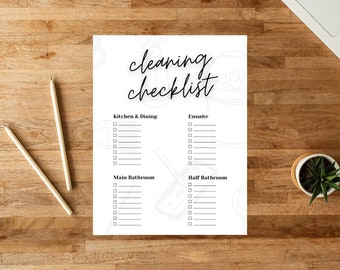 CLEANING CHECKLIST Neutral, Floral, Green - Etsy