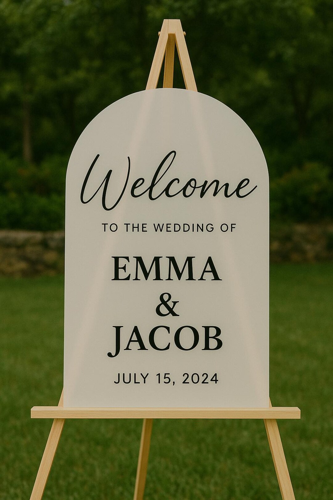 Wedding Welcome Sign | Acrylic Ceremony Sign | Wooden Arch Welcome ...