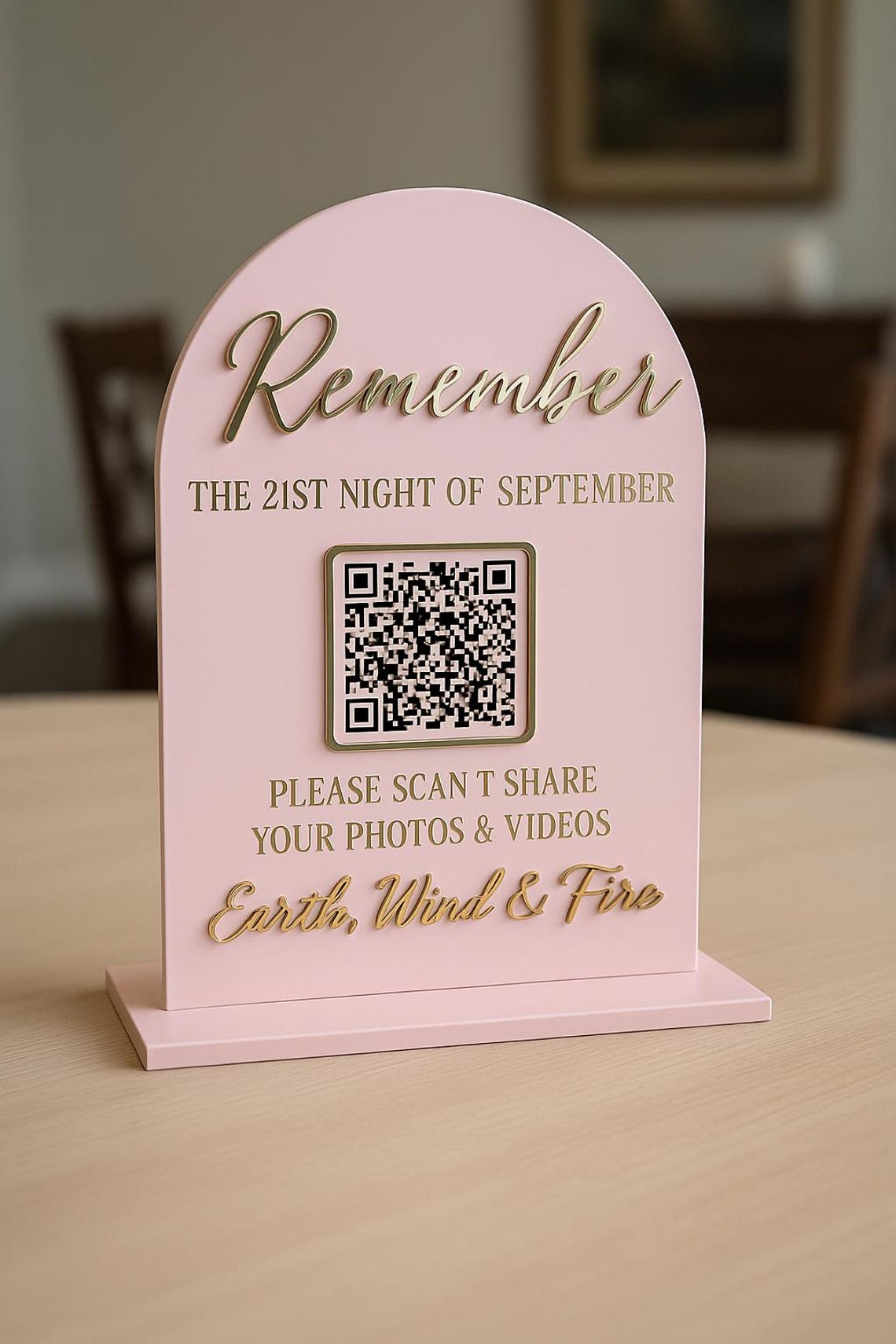 Personalized QR Code Acrylic Sign for Photo Sharing, Freestanding Party ...