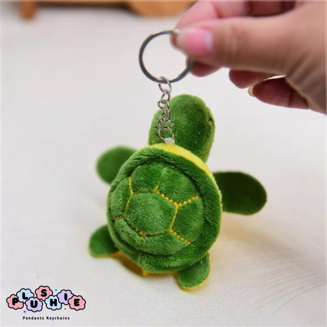 Cute Green Turtle Keychain, Turtles Shell Tortoise Keyring, Soft Animal ...