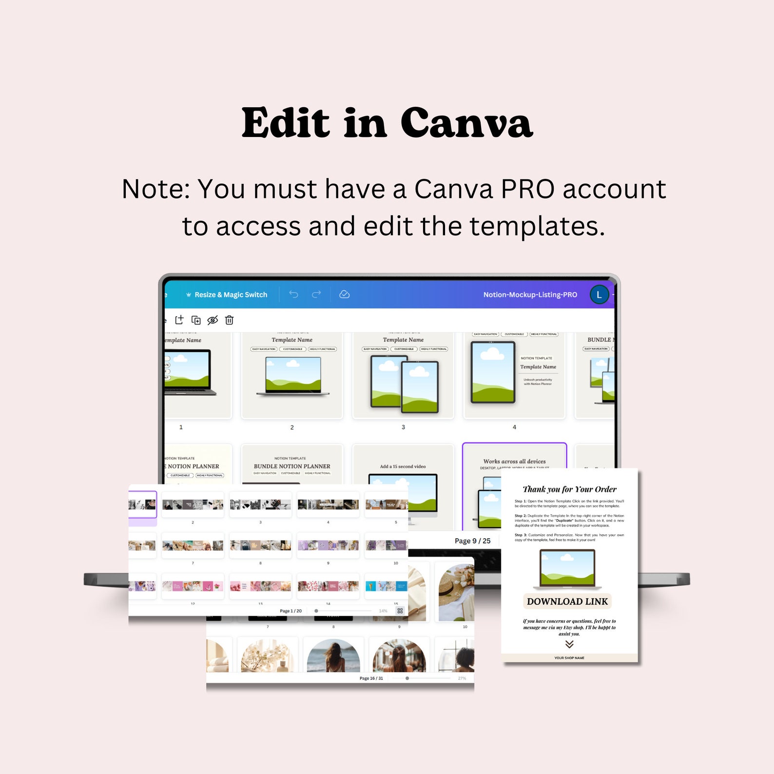 Etsy Listing Mockup Photo, Notion Mockup Template Aesthetic Notion ...