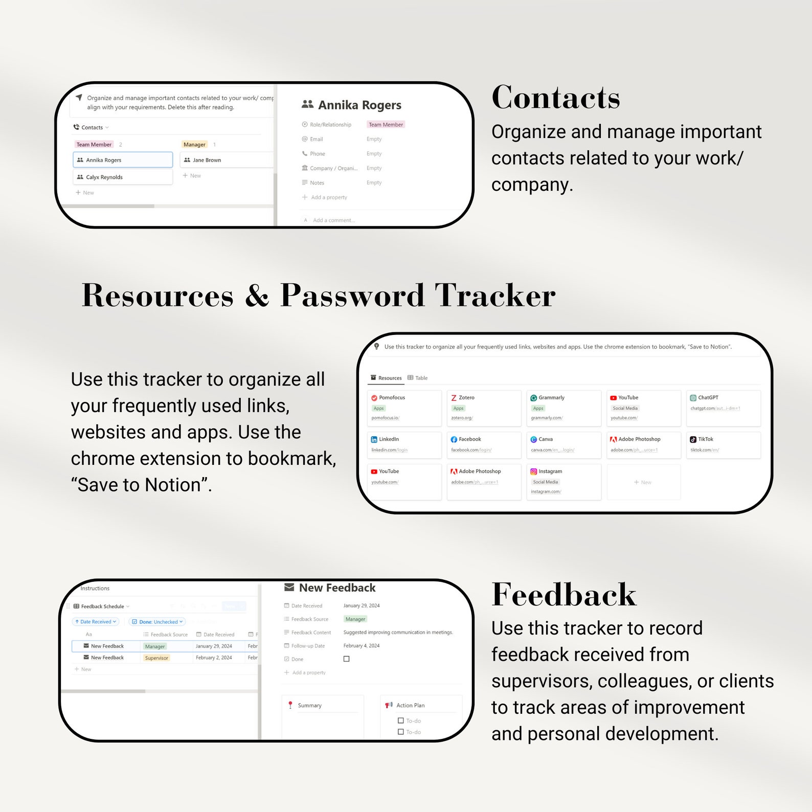 Notion Work Planner Digital Project Management Notion Template ...
