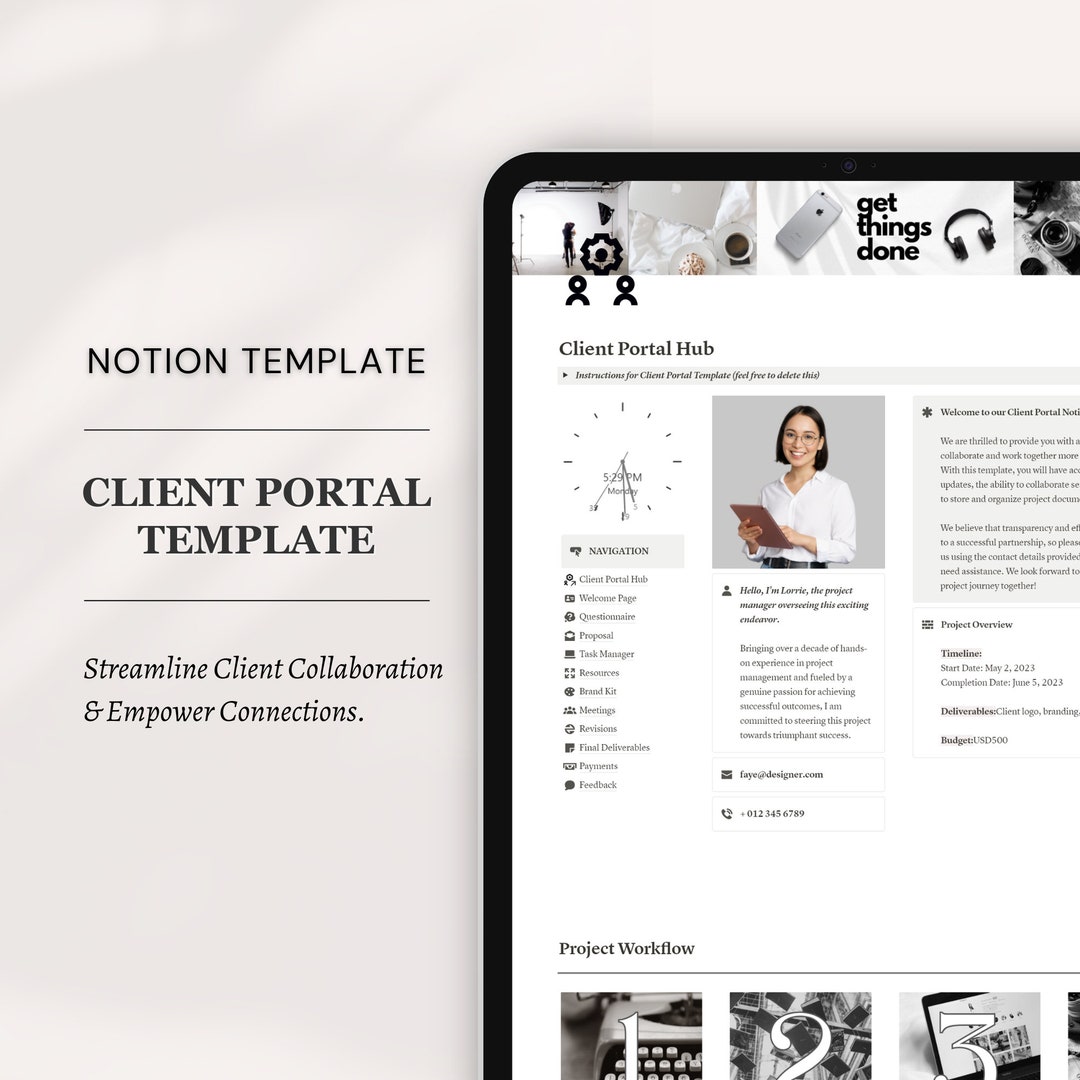Notion Template Client Portal Dashboard Notion Client Tracker Client Management, Notion ...