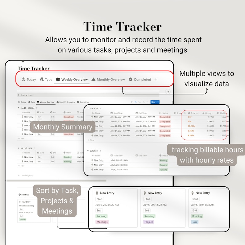 Notion Work Planner Template: Daily Task & Project Management (digital ...