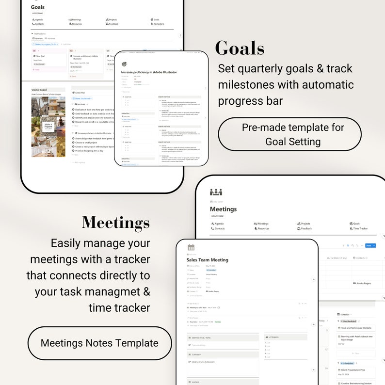 Notion Work Planner Template: Daily Task & Project Management (digital Download) - Etsy