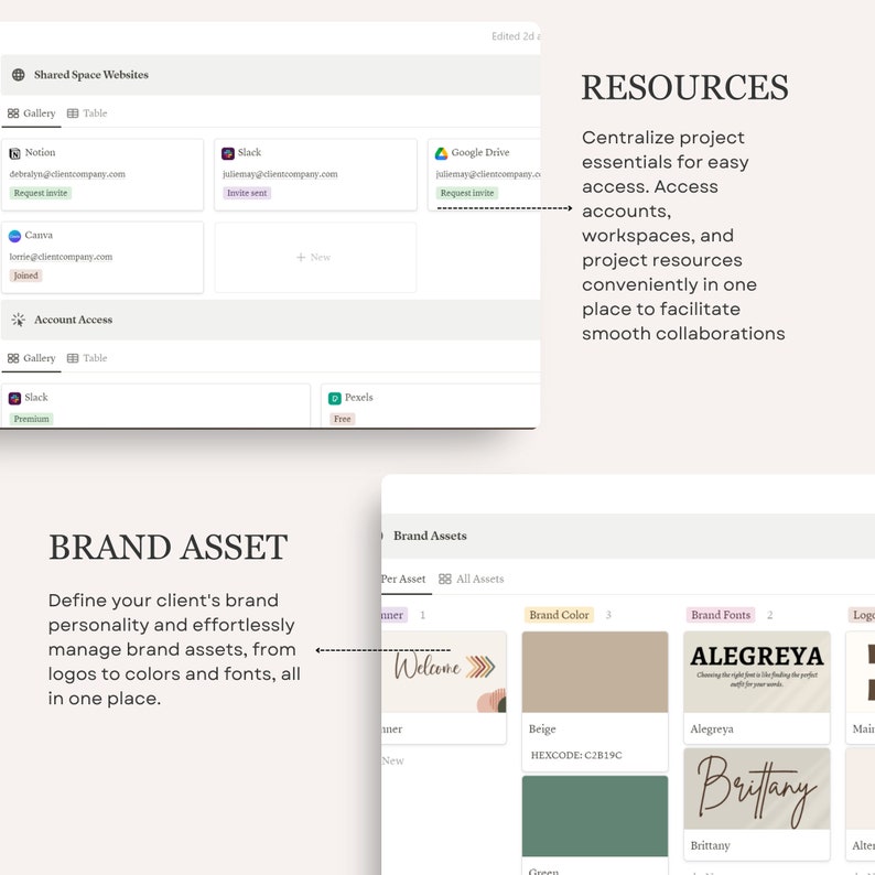 Notion Template Client Portal Notion Business Dashboard for Freelancer ...