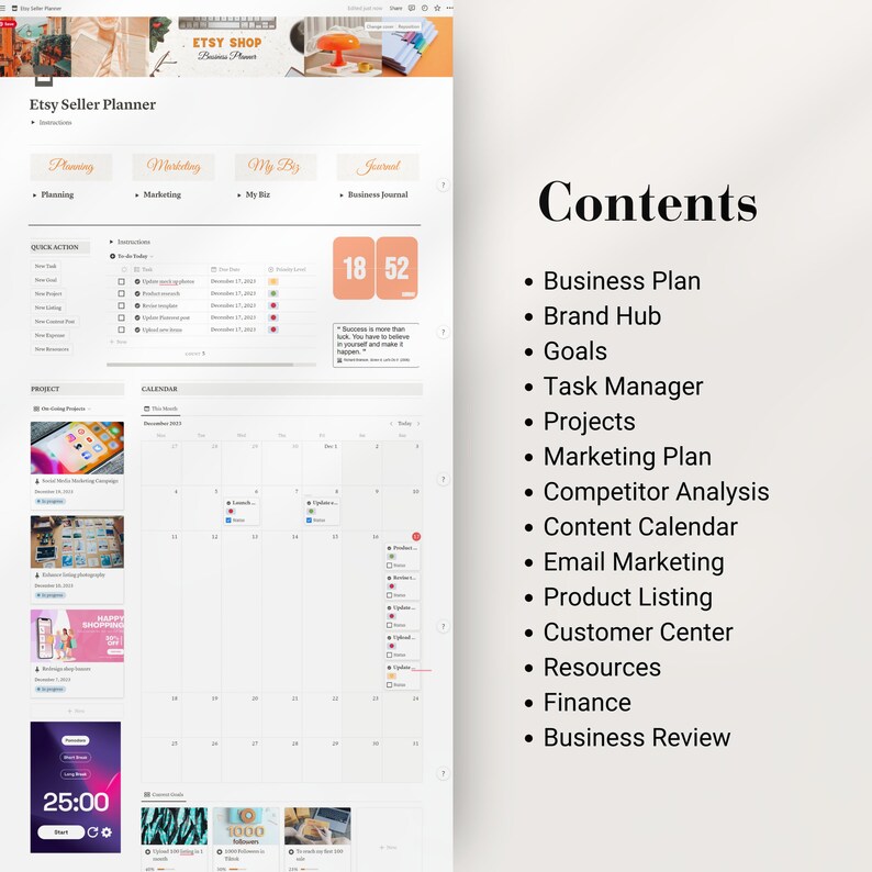 PLR Notion Business Template for Etsy Seller Planner Notion Digital ...